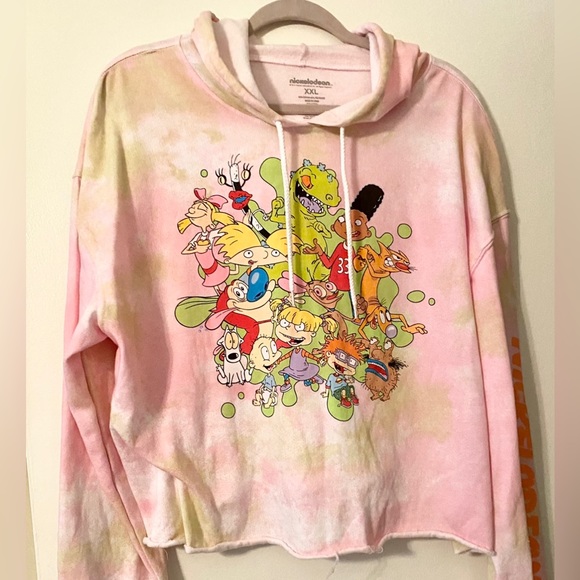 Rugrats | Tops | Rugrats Pink Tie Dye Hoodie Sweatshirt Xxl | Poshmark